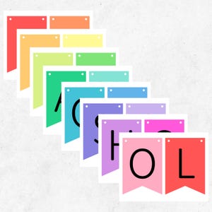 First Day of School Printable Banner Set, Elementary Grade Classroom ...