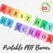 First Day of School Printable Banner Set, Elementary Grade Classroom ...