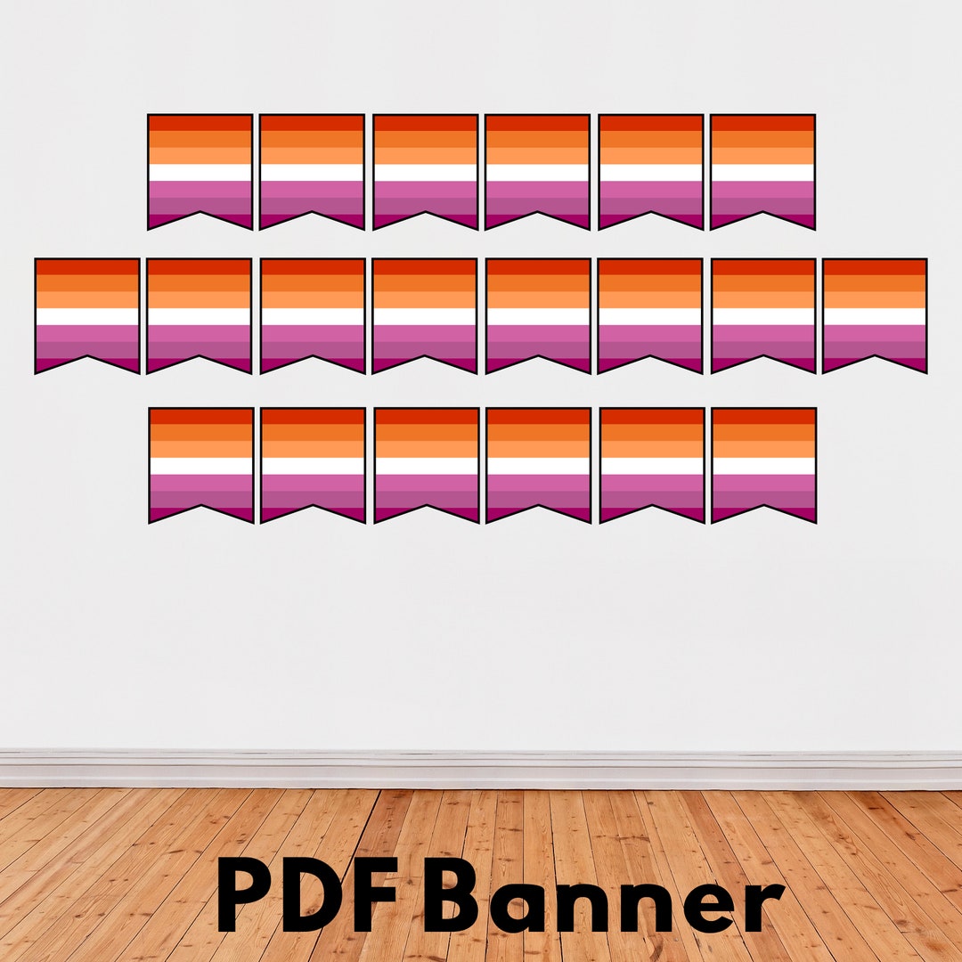 Lesbian Pride Flags Printable PDF Pride Month Banner, Printable Pride ...