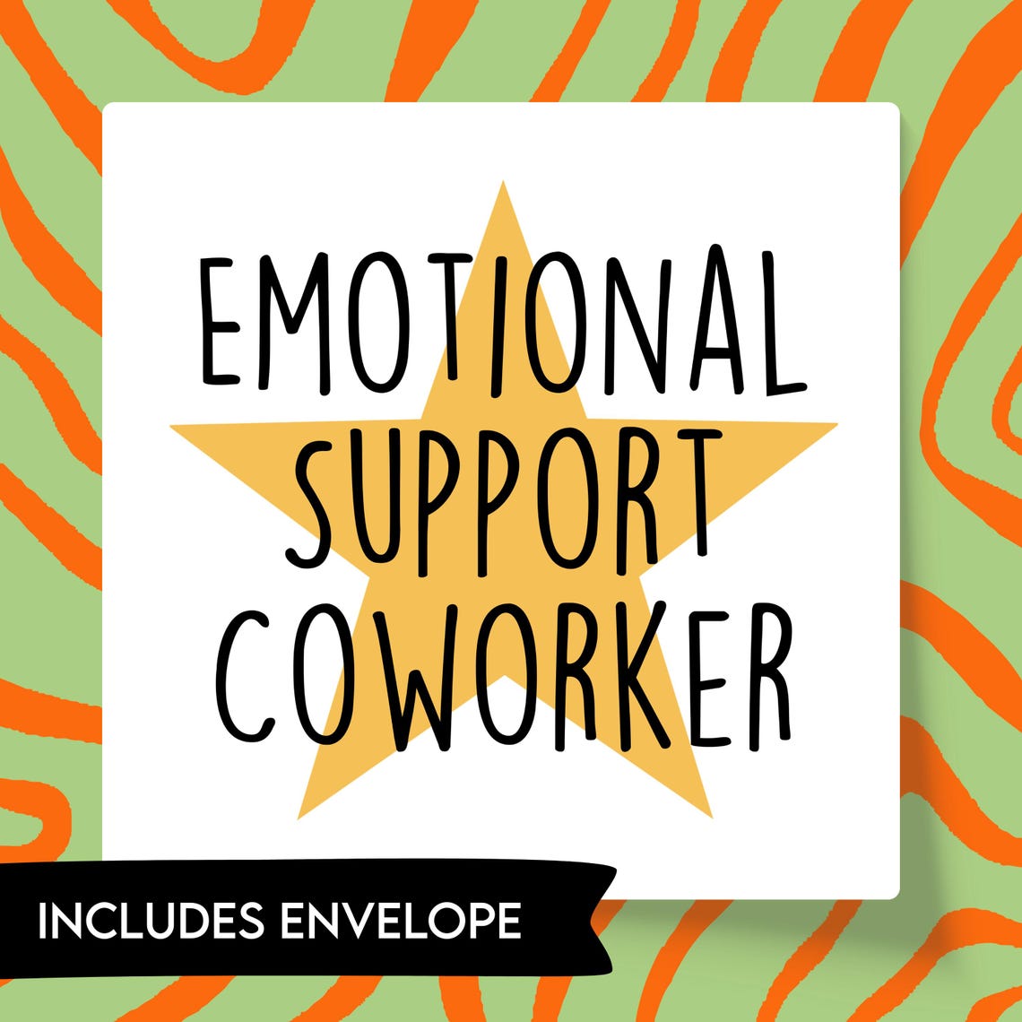 Emotional Support Coworker Printable Holiday Card, DIGITAL PDF ...