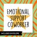 Emotional Support Coworker Printable Holiday Card, DIGITAL PDF ...