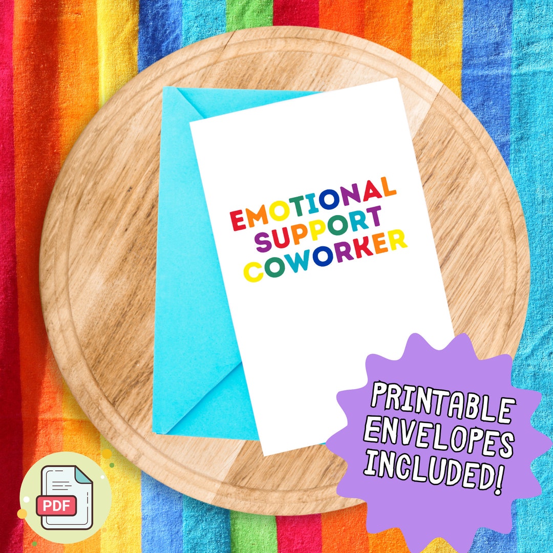 Emotional Support Coworker Printable Holiday Card, DIGITAL PDF ...