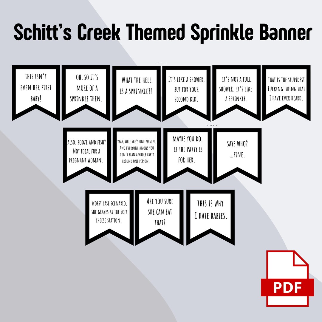 David Rose Baby Sprinkle Banner DIGITAL PDF FILE, Funny Baby Shower ...