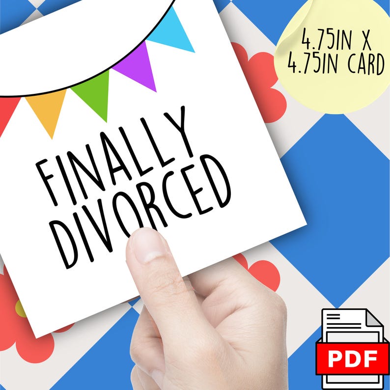 Finally Divorced Printable Card, DIGITAL PDF, Funny Valentine's Day ...