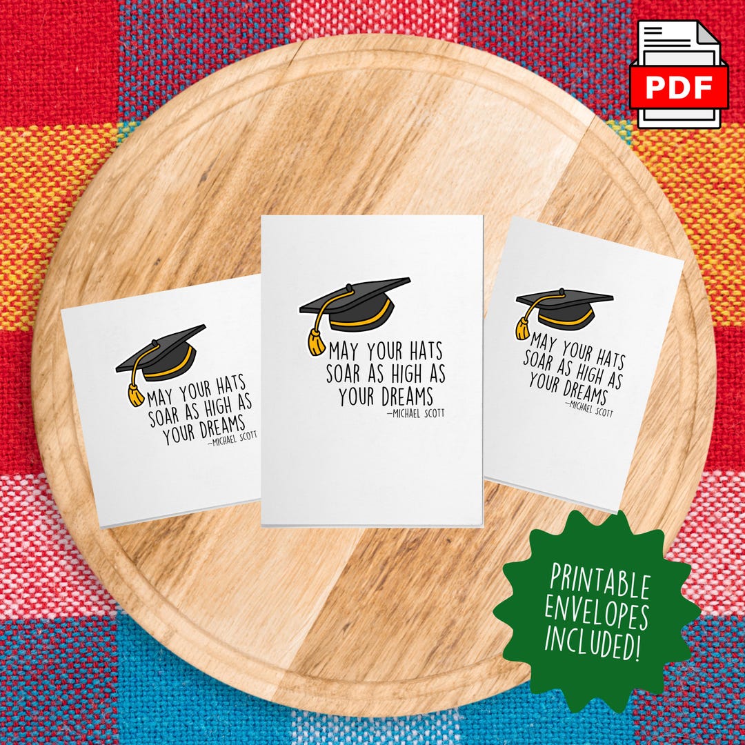 The Office Hats Soar as High as Your Dreams Printable Card, DIGITAL PDF ...