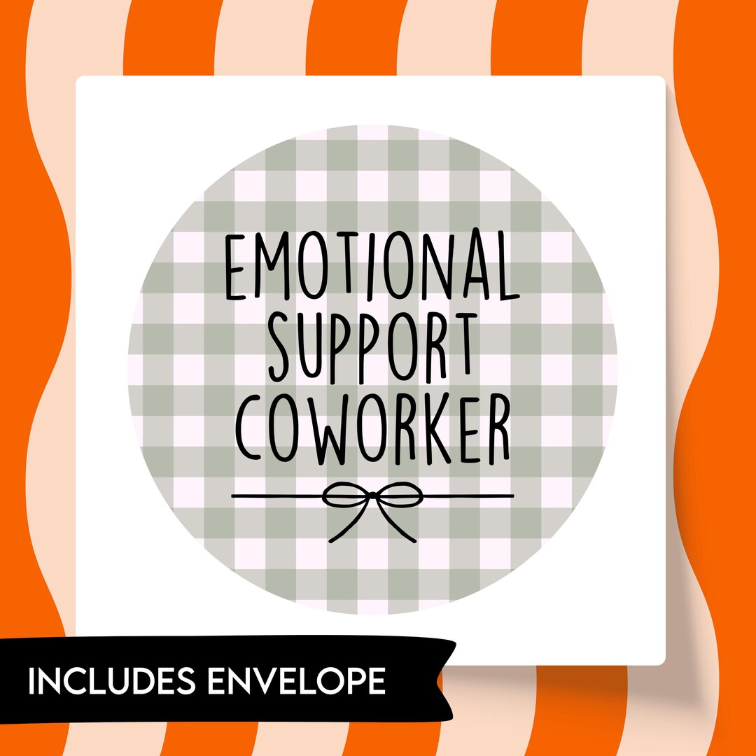 Emotional Support Coworker Printable Holiday Card, DIGITAL PDF Cute ...