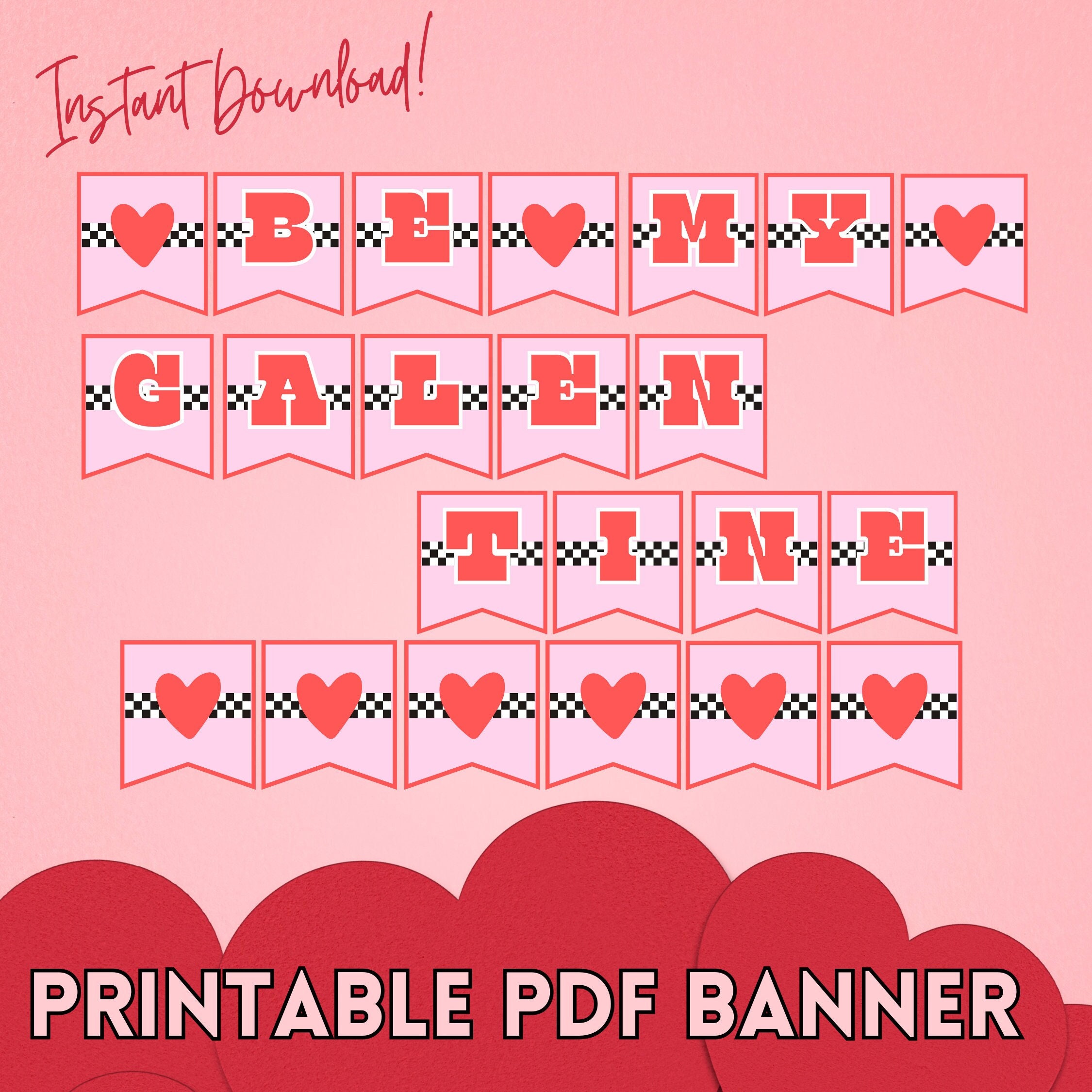 Galentine's Day Banner Set Printable PDF Valentine's Day Banner ...