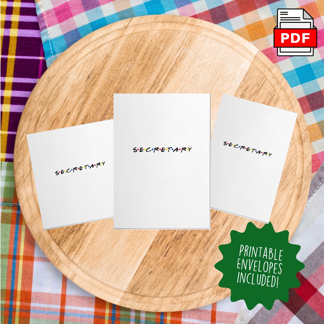 Secretary Friends Font, DIGITAL PDF, Funny Greeting Card, Secretary's ...