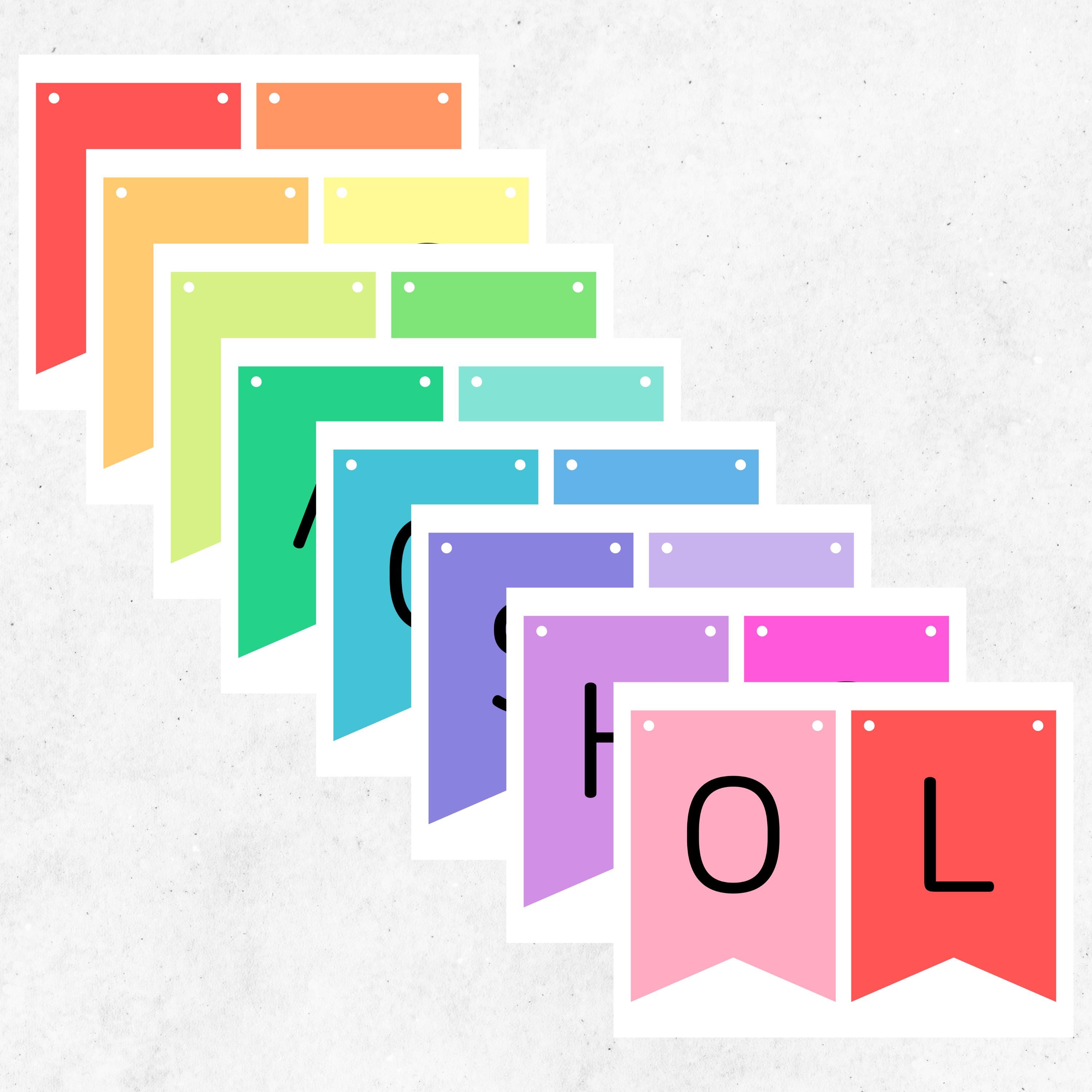 First Day of School Printable Banner Set, Elementary Grade Classroom ...