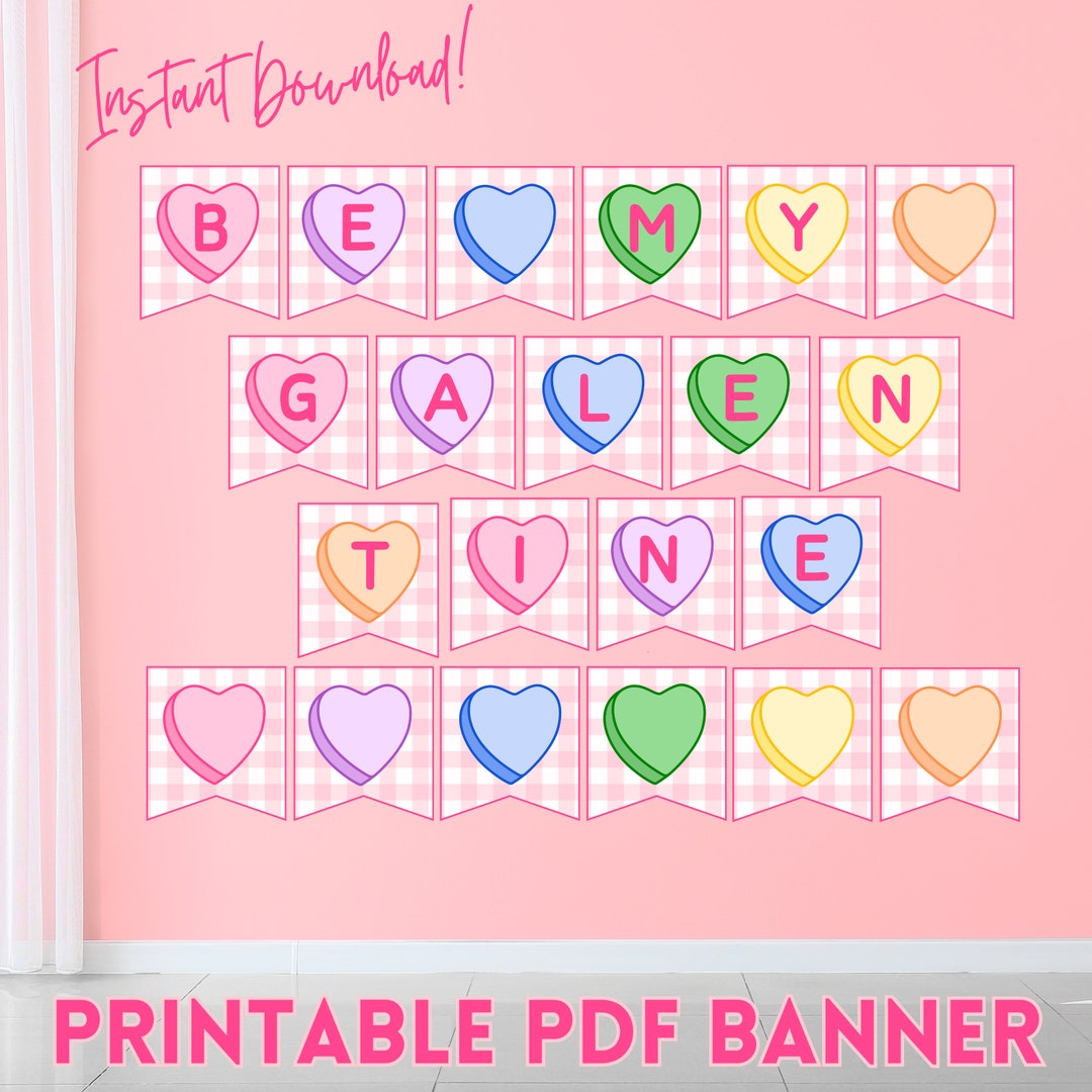 Be My Galentine Printable PDF Valentine's Day Banner, Galentine Party ...