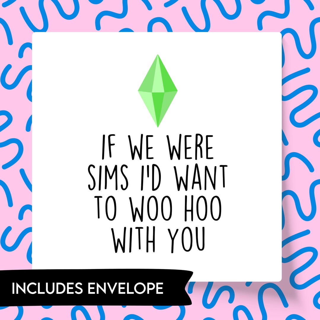 If We Were Sims Yoo Hoo Sims Game Printable Card, , Funny Sarcastic ...