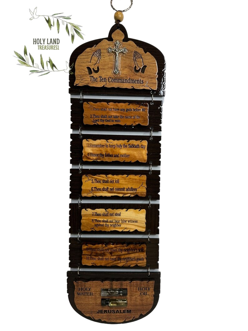 Ten Commandments Wall Hanging, Wall Décor, Olive Wood Wall Hanging ...