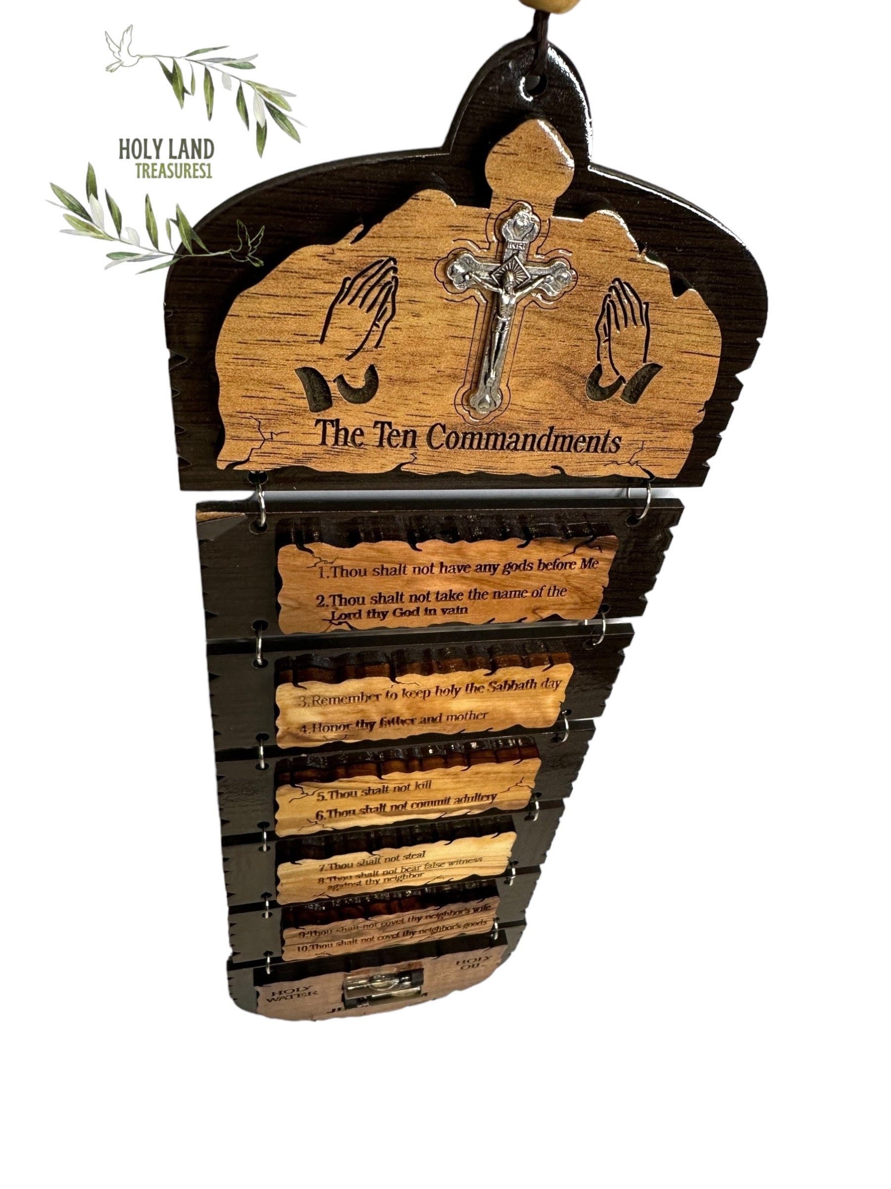 Ten Commandments Wall Hanging, Wall Décor, Olive Wood Wall Hanging ...