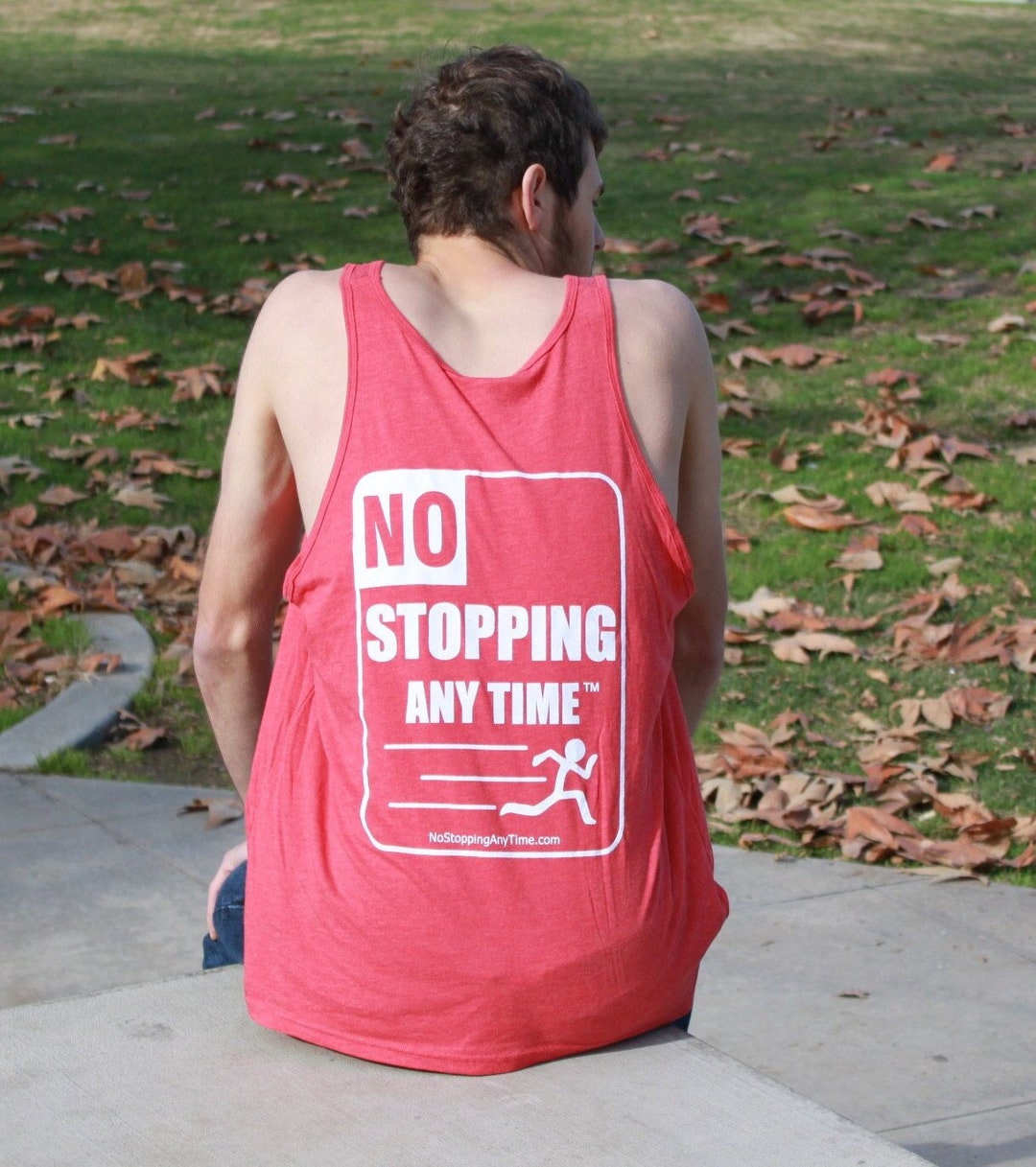 Red Tri-blend Running Tank Top: No Stopping Any Time™ - Etsy