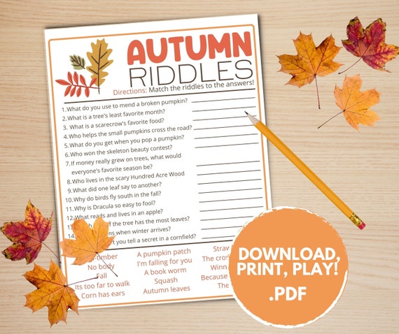 Autumn Riddles Instant Download - Etsy