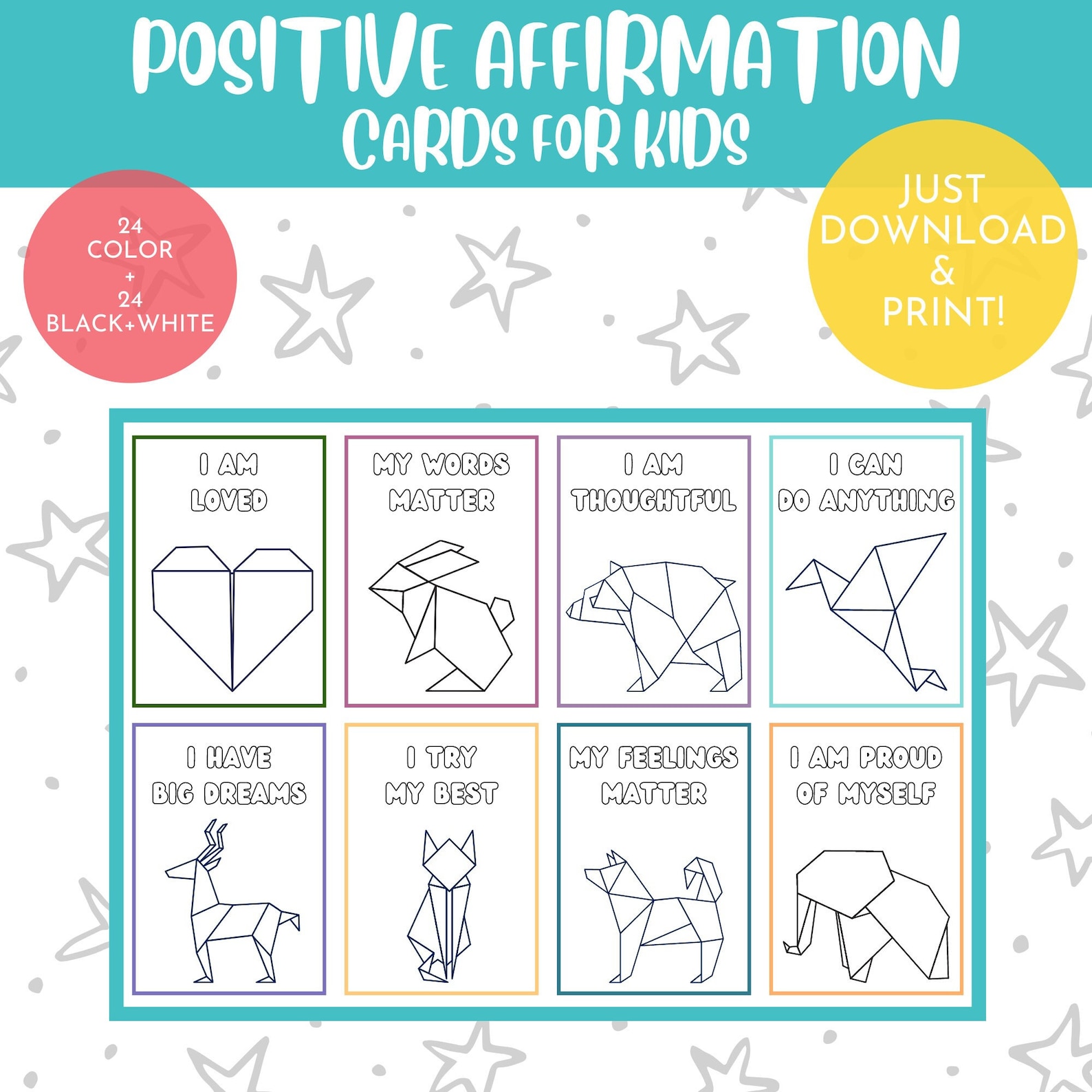 Positive Affirmation Cards for Kids Self Development Confident Building ...