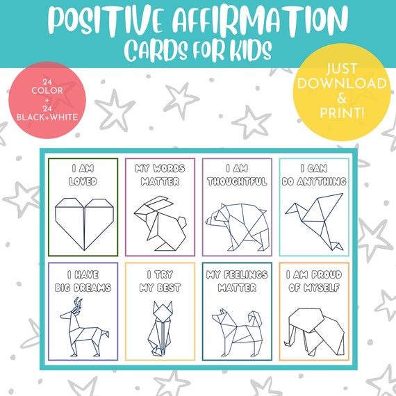 Positive Affirmation Cards for Kids Self Development - Etsy