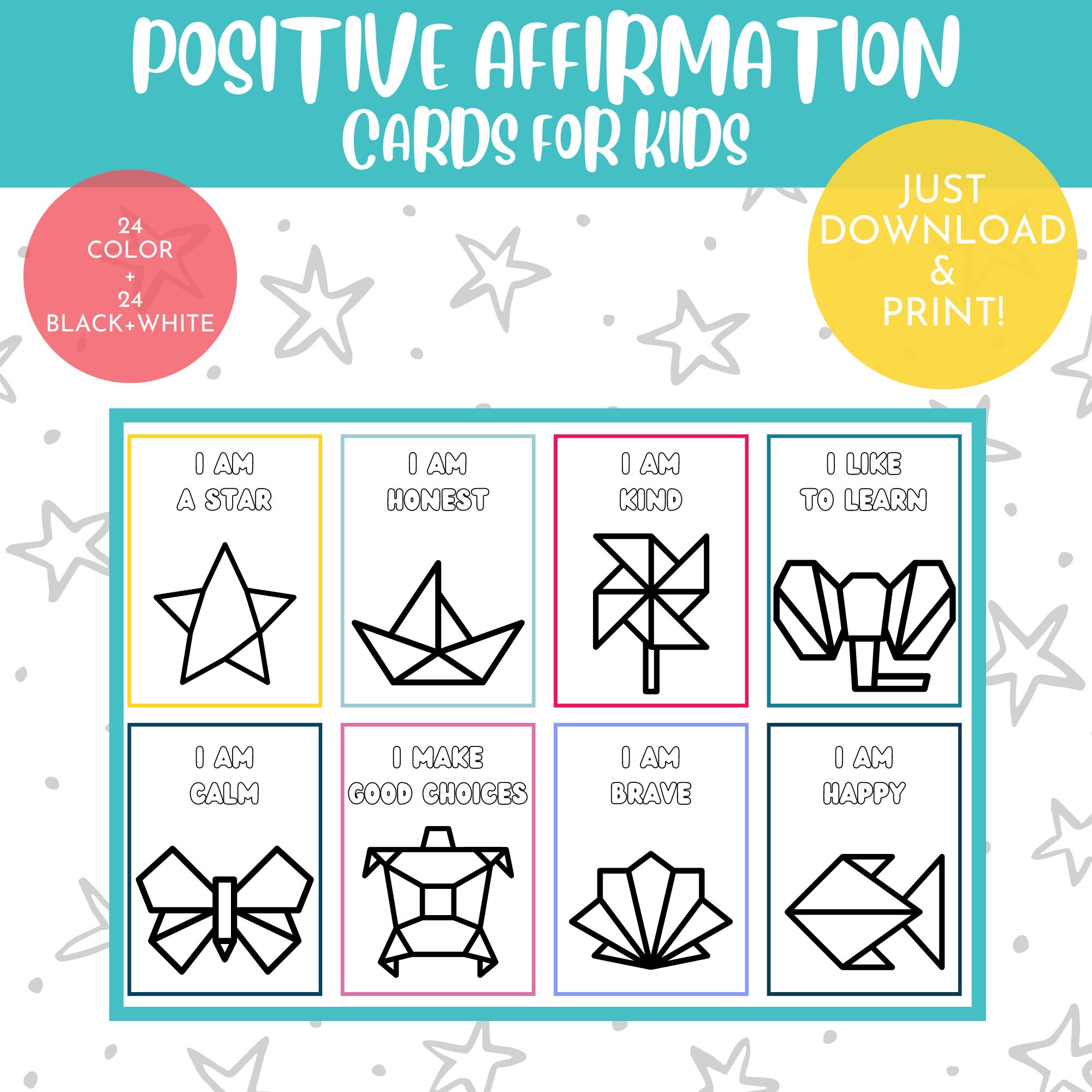 Positive Affirmation Cards for Kids Self Development Confident Building ...