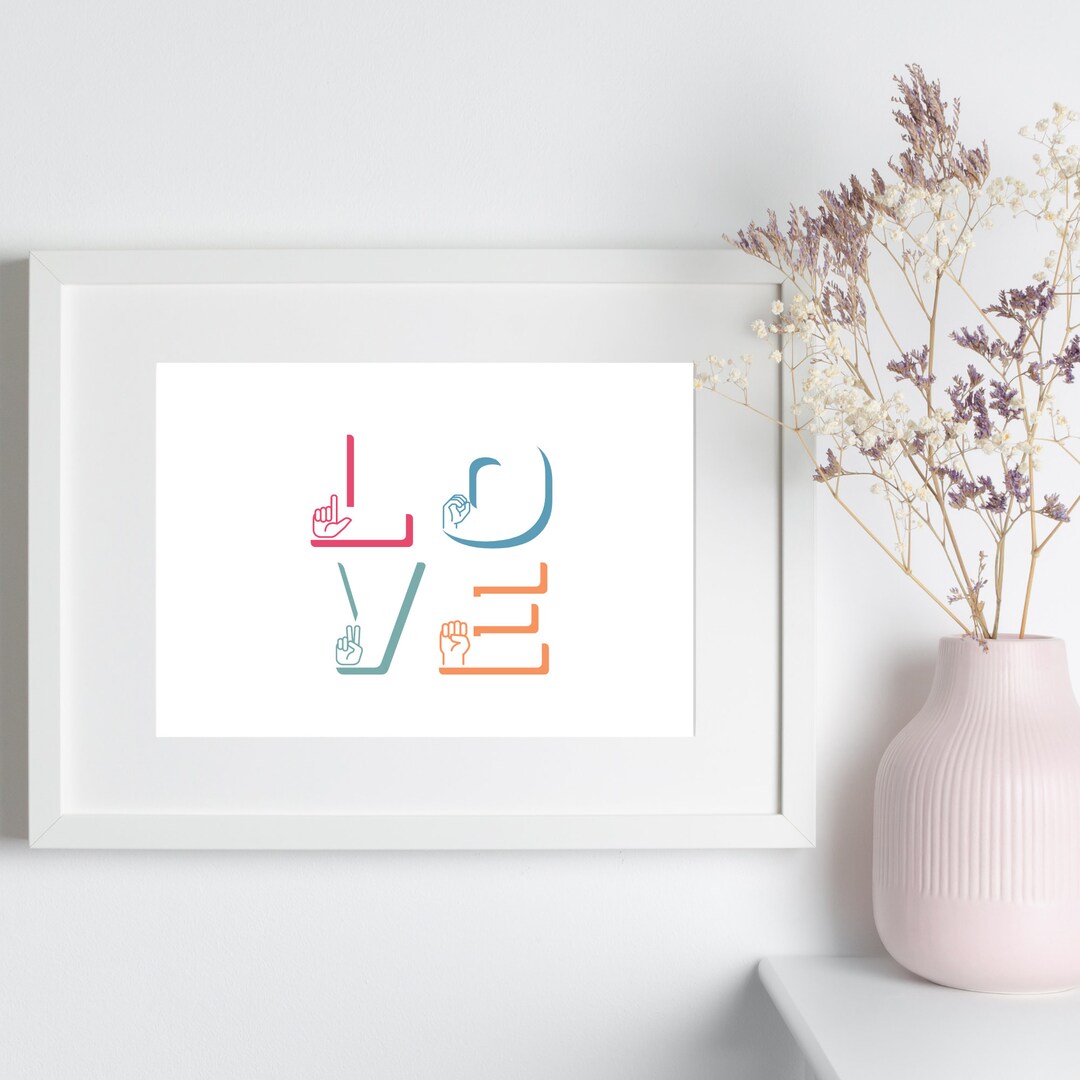 LOVE Sign | LOVE ASL Poster | American Sign Language Wall Poster | Love ...