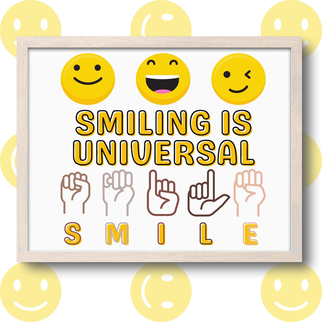 SMILE Poster | American Sign Language Wall Poster | ASL | Inclusive ...