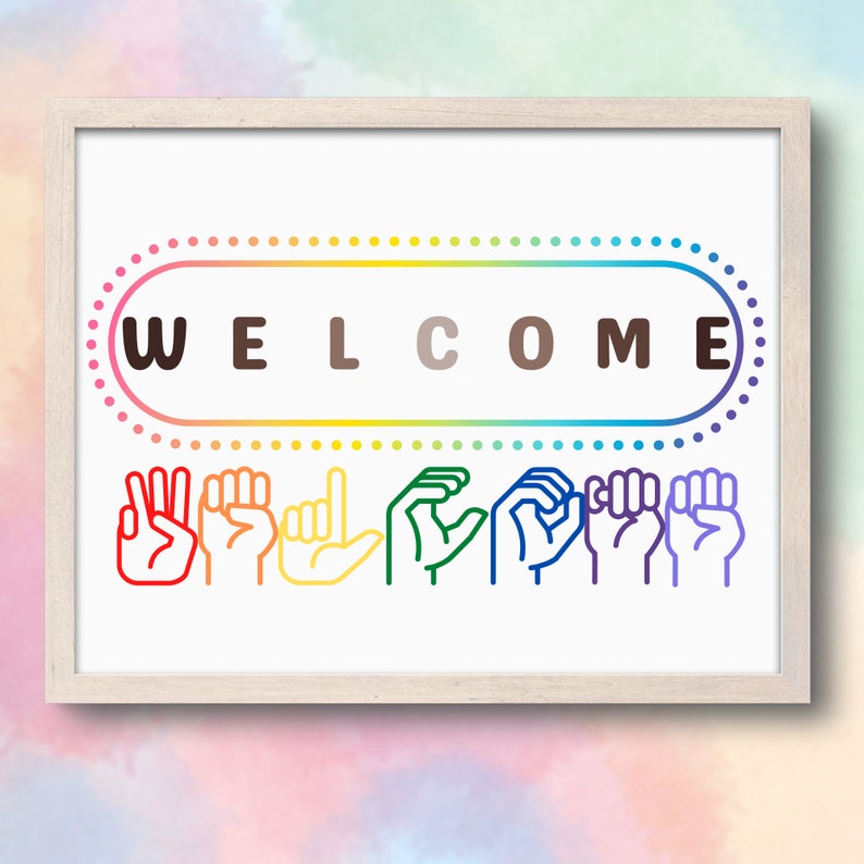 Welcome Poster | American Sign Language Wall Poster | ASL | Inclusive ...