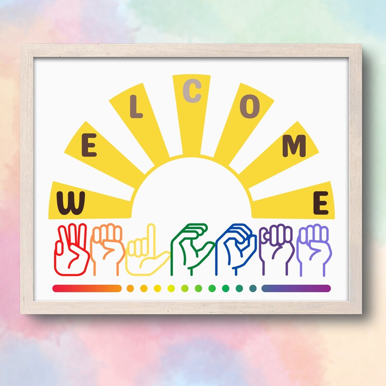 Welcome Poster | American Sign Language Wall Poster | ASL | Inclusive ...