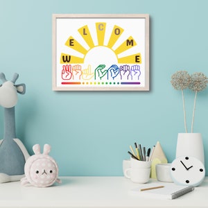 Welcome Poster | American Sign Language Wall Poster | ASL | Inclusive ...