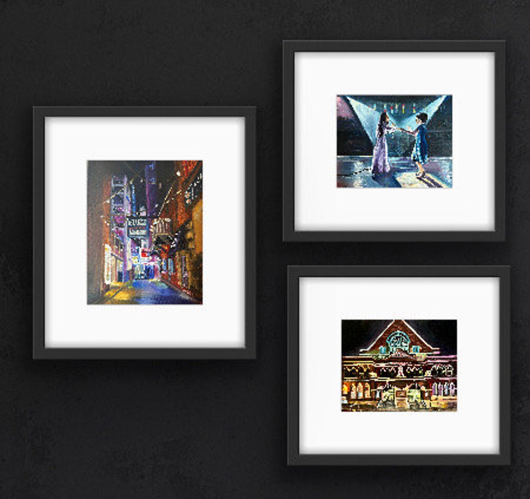 Grouping of Three Fine Art Oil Paintings Loretta Lynn, Ryman Auditorium ...