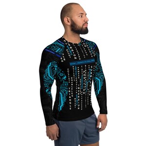 Men's Jiu Jitsu Rash Guard Matrix Blue - Etsy