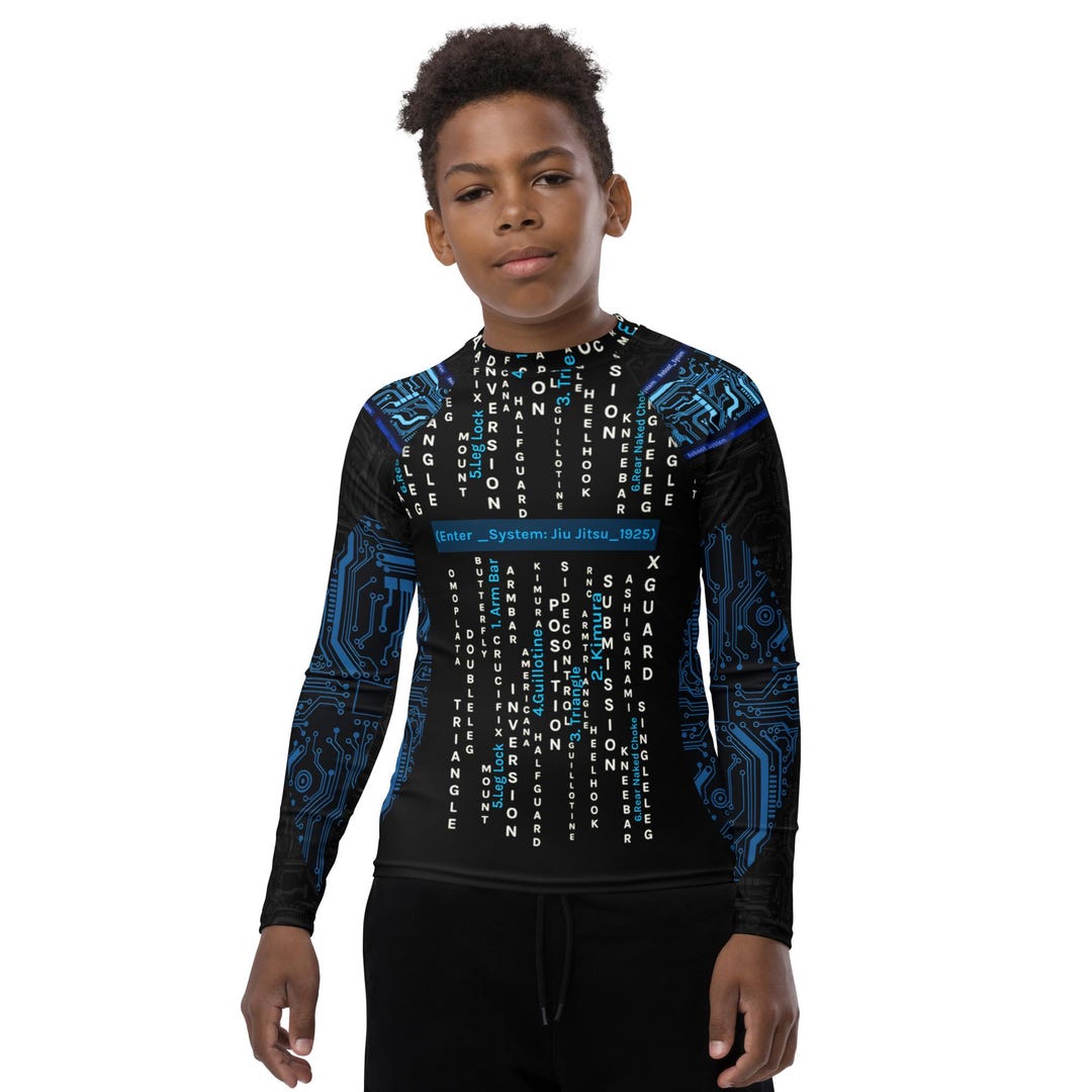 Youth Jiu Jitsu Rash Guard Matrix Blue - Etsy