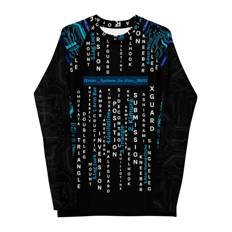 Men's Jiu Jitsu Rash Guard Matrix Blue - Etsy