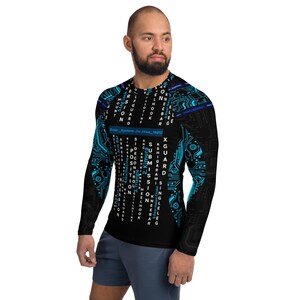 Men's Jiu Jitsu Rash Guard Matrix Blue - Etsy