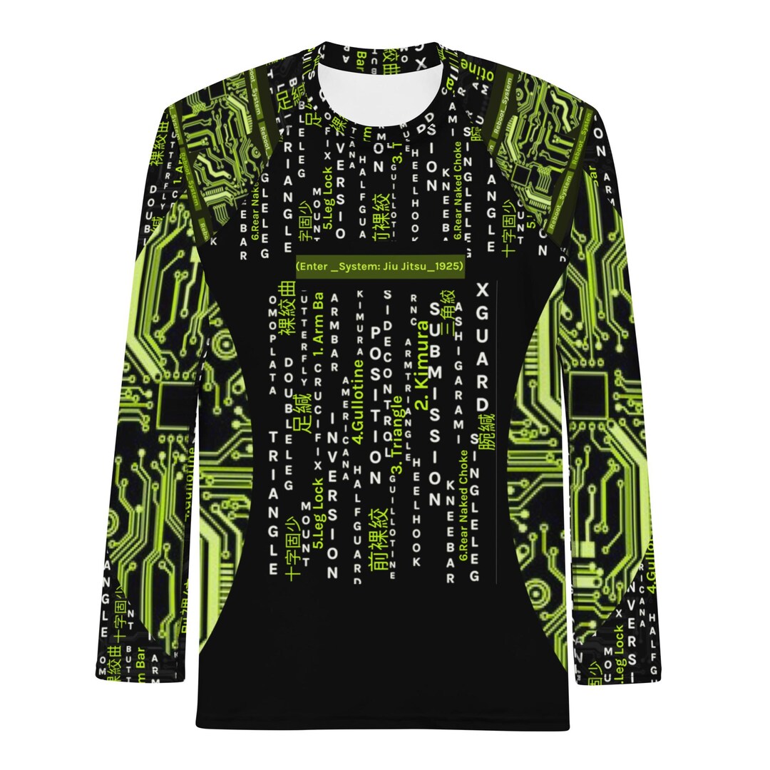 Men's Jiu Jitsu Rash Guard Matrix Rashguard Yellow - Etsy