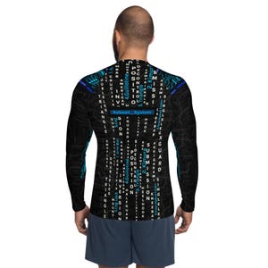 Men's Jiu Jitsu Rash Guard Matrix Blue - Etsy