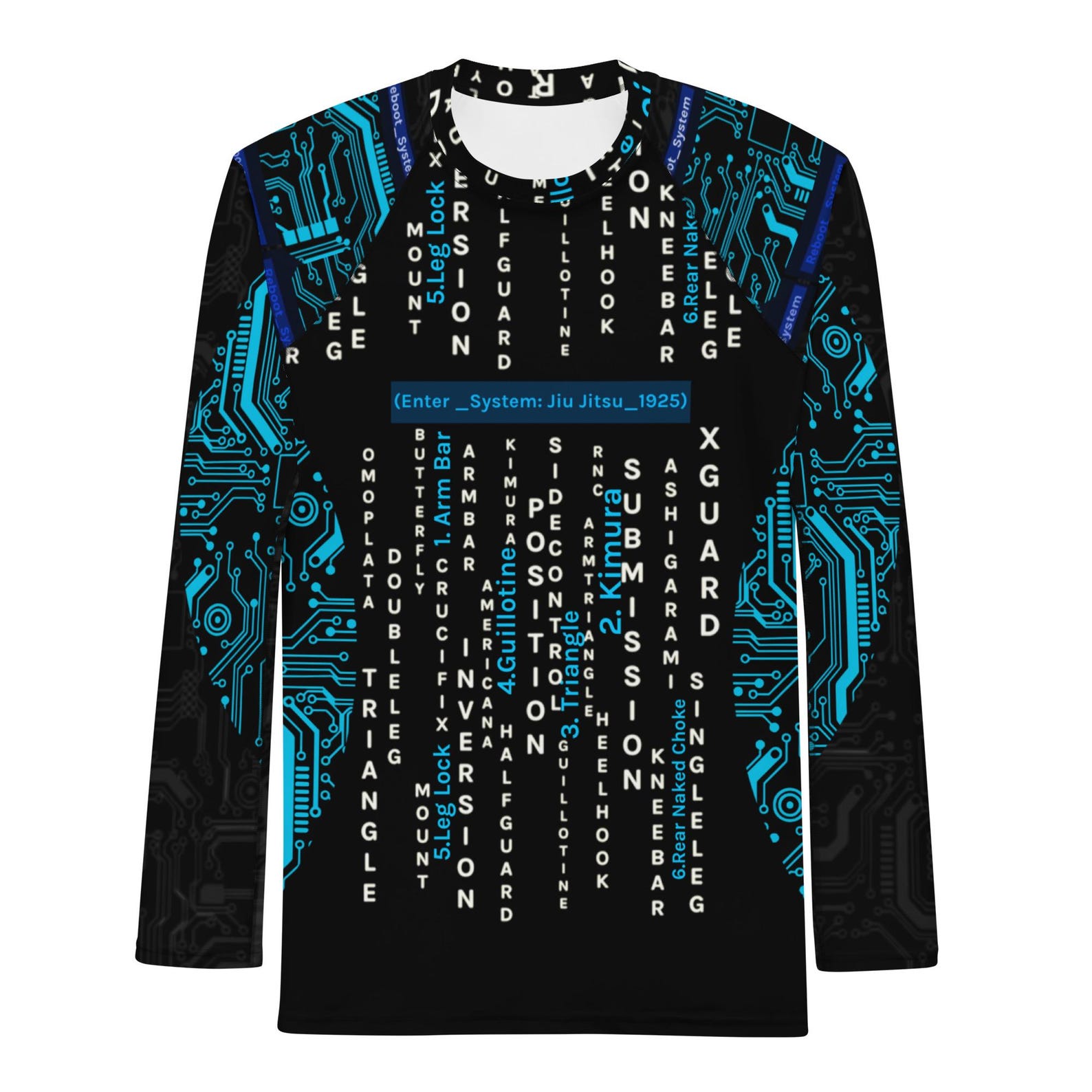Men's Jiu Jitsu Rash Guard Matrix Blue - Etsy