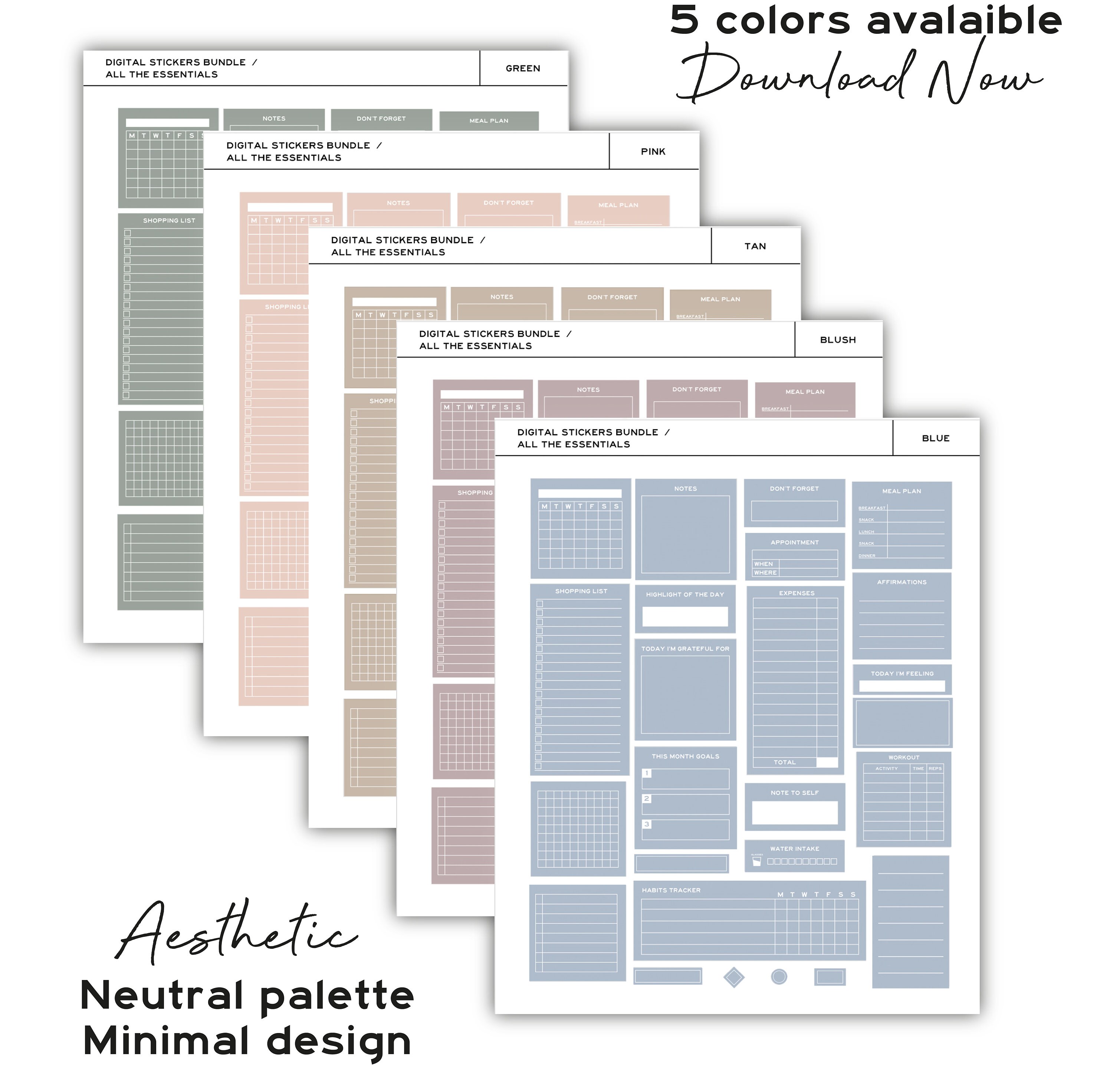 Instant Download Digital Stickers Pack / Post It Notes / - Etsy