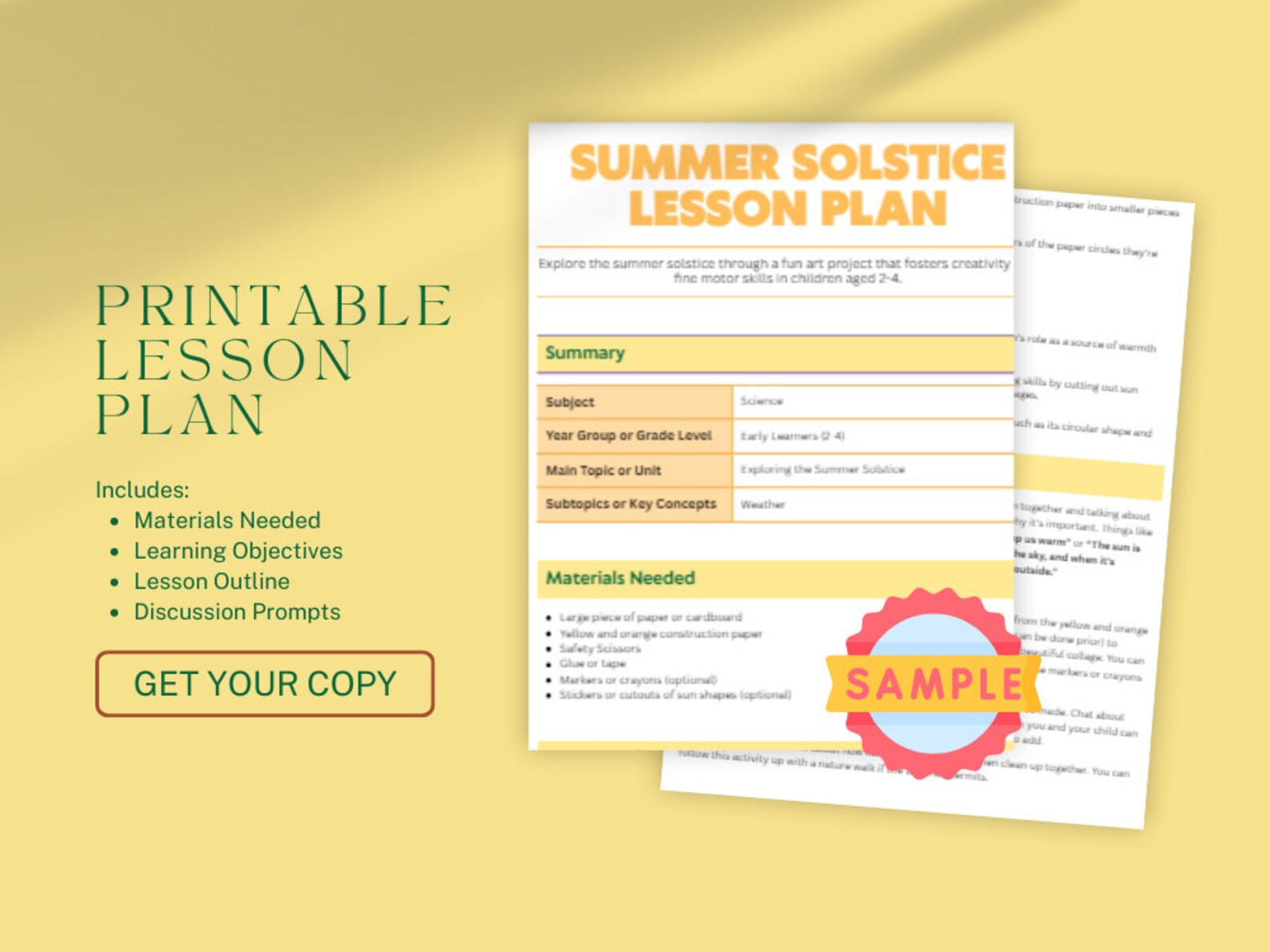 Summer Solstice Art Lesson for Toddlers and Early Learners | Homeschool ...