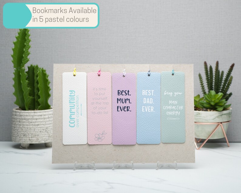 Custom Community Over Competition Faux Leather Bookmark, Handmade ...