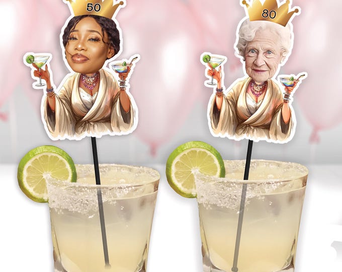 Photo Stir Sticks, Face Drink Stirrers, First Birthday Photo Stirs ...