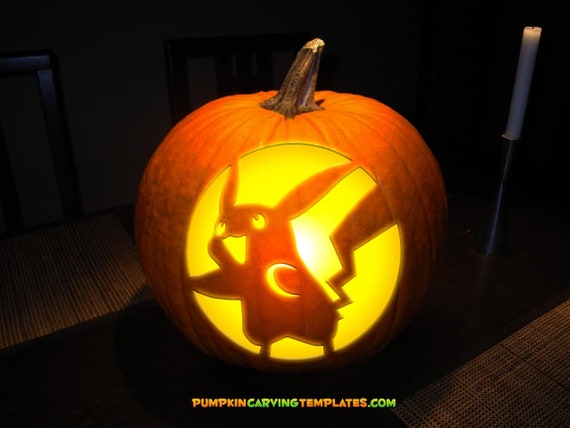 Pikachu Pumpkin Stencil