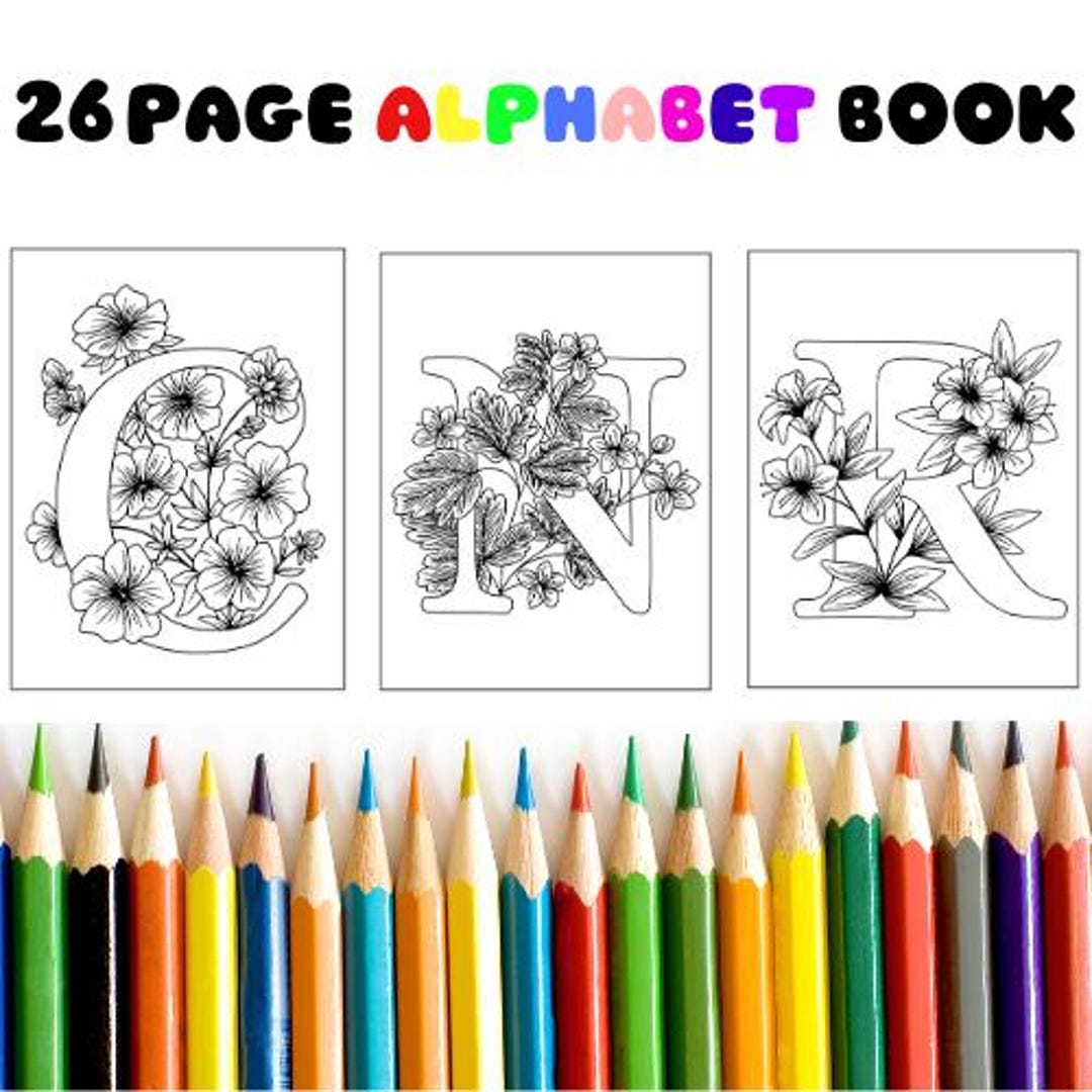 26 Alphabet Coloring Pages Printable, Alphabet Coloring Pages,instant ...
