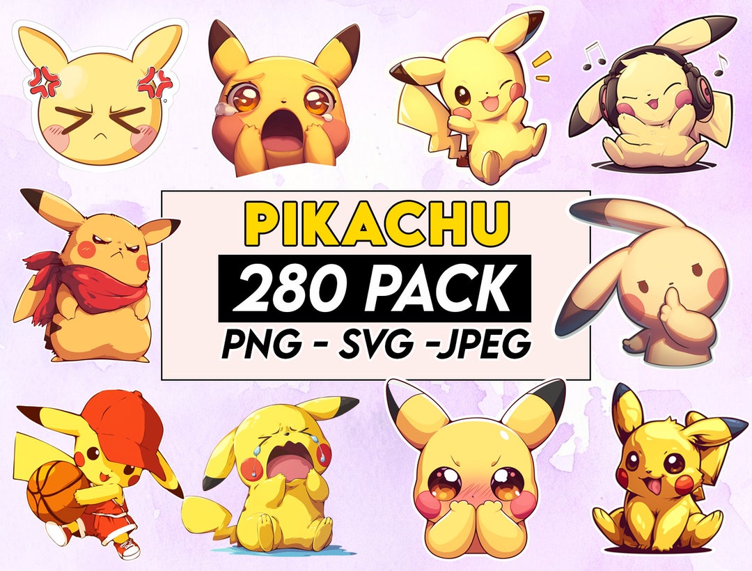 Pokemon Sticker PNG Pack, Pikachu Svg Pokemon, Clip Art, Vector Files ...