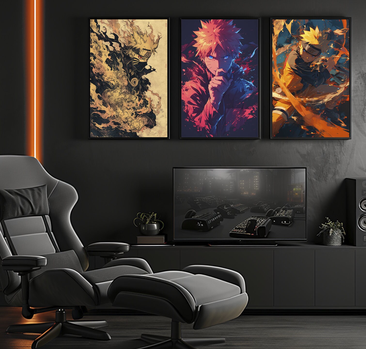 Printable Naruto Poster, Naruto Print Set, Descarga Digital Poster ...