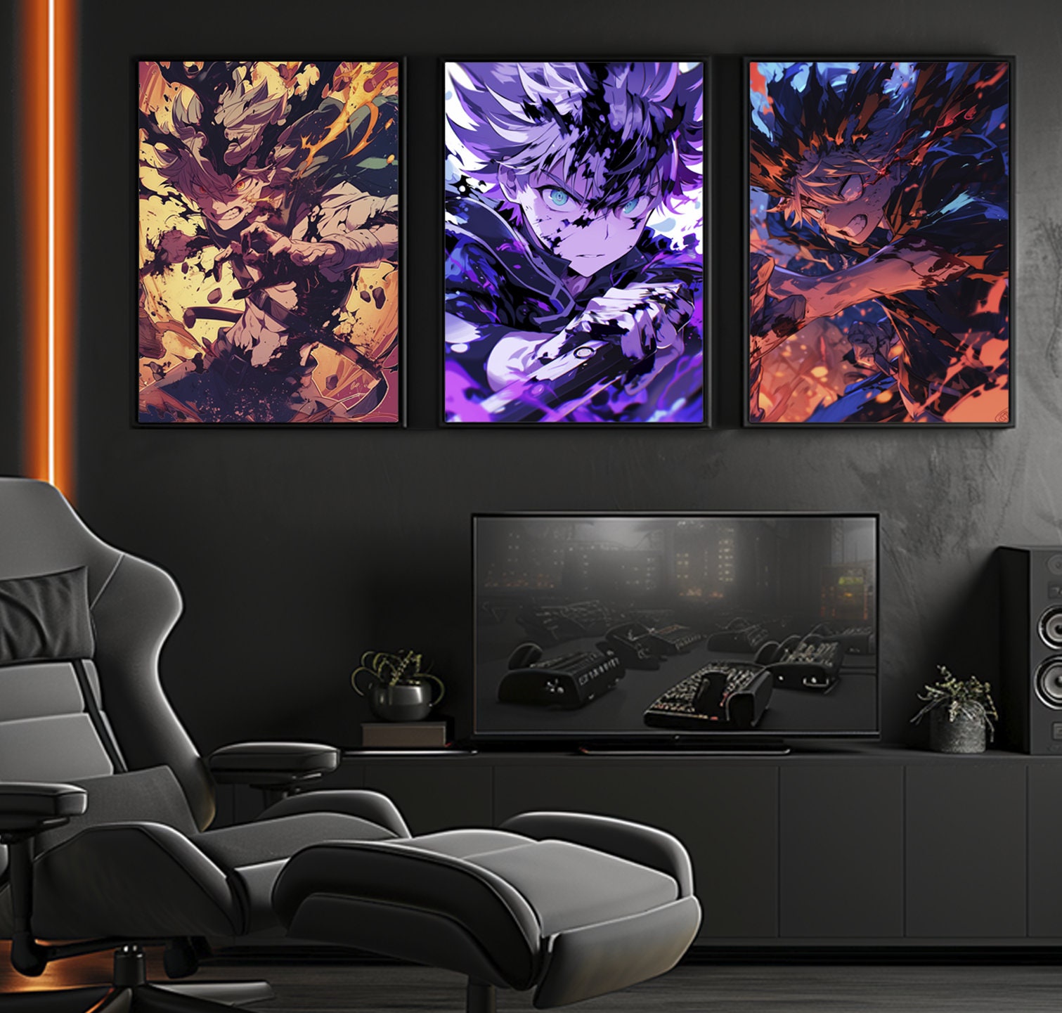 Printable Asta Black Clover Poster, Bundle Set Printing Wall Art, Anime ...