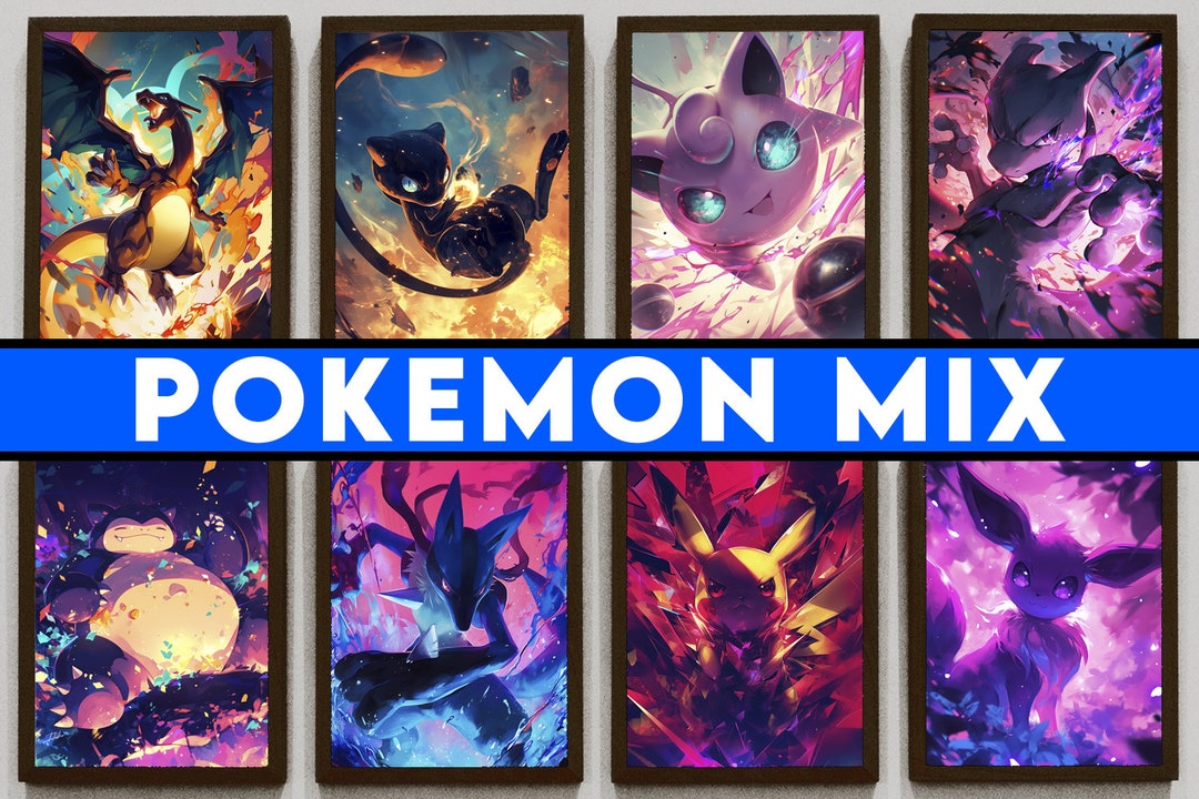 Printable Charizard Poster, Pokemon Print Set, Descarga Digital Poster ...