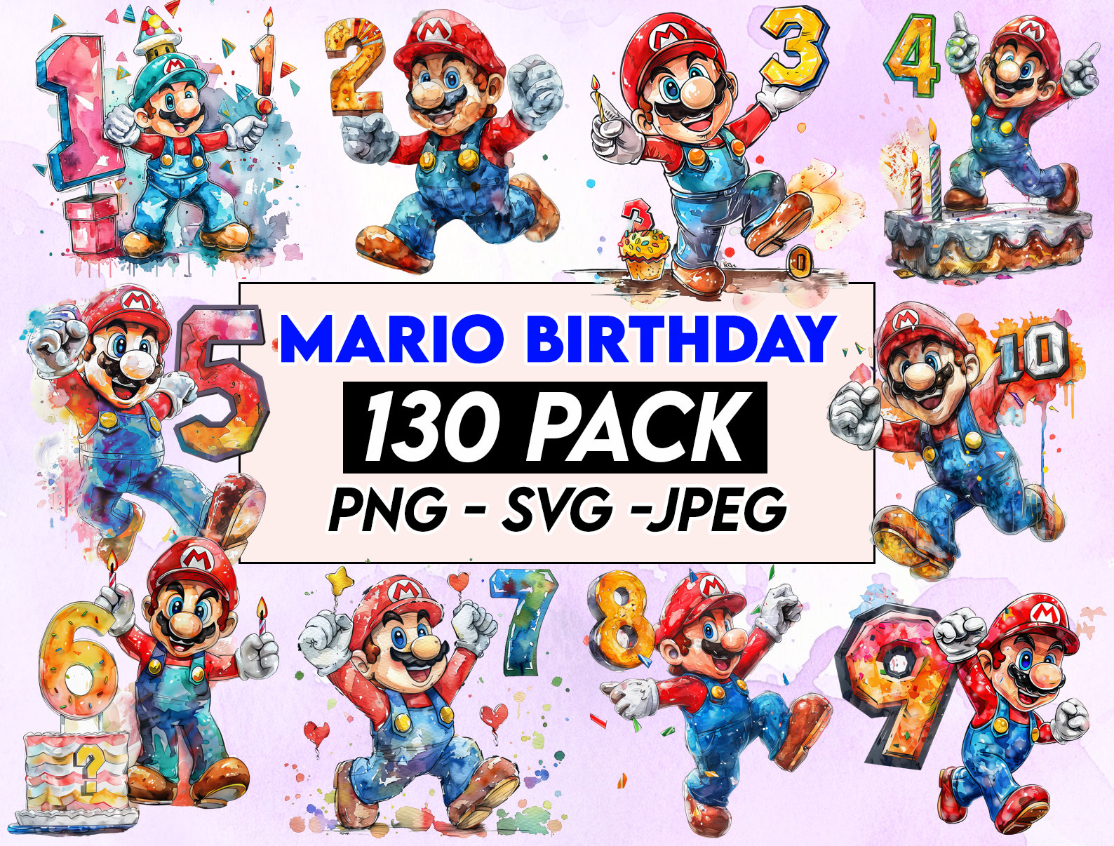 Super Mario Birthday PNG, Super Mario Birthday Boy SVG, Super Mario Birthday Party, Supermario ...