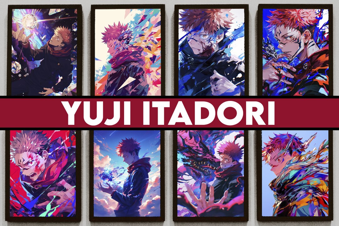 Yuji Itadori Poster 8 Pack, Jujutsu Anime Art Anime Wall Print Painting ...
