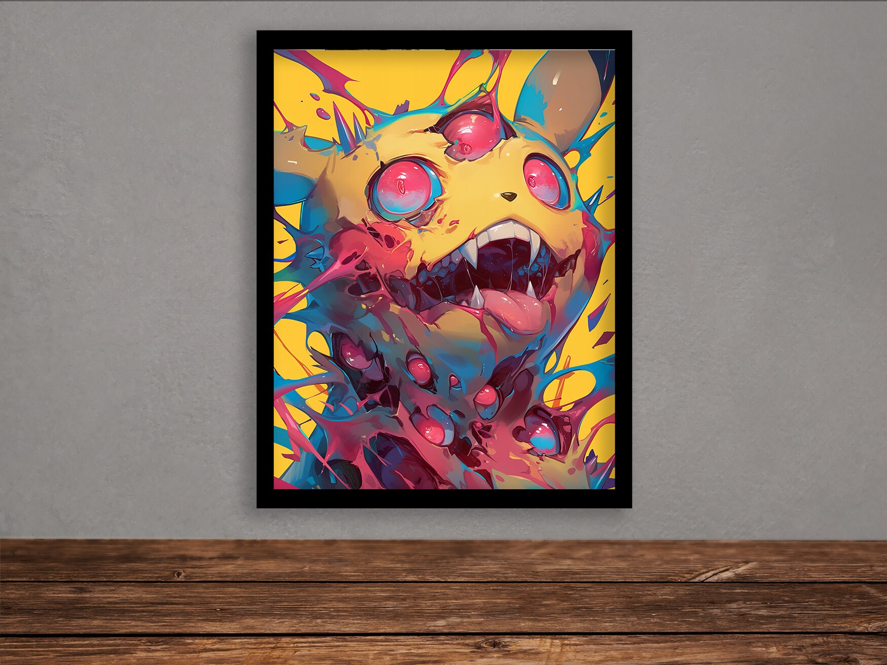Printable Pikachu Art, Pikachu Digital Print, Pokemon Party Decor ...