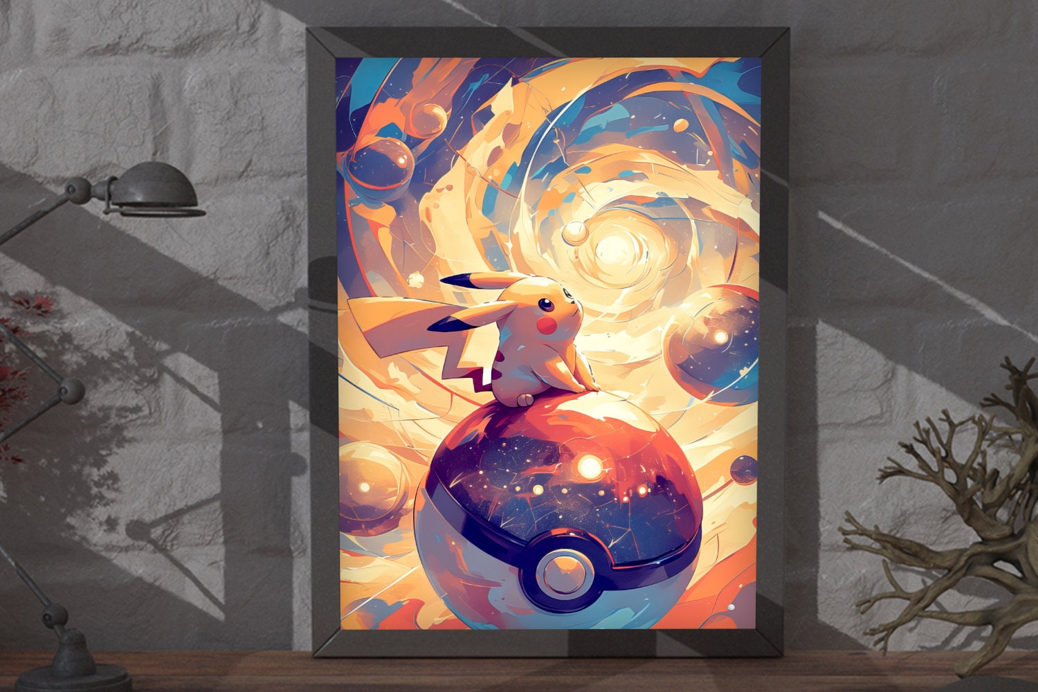 Printable Pikachu Poster, Pikachu Digital Print, Pokemon Japanese Wall ...