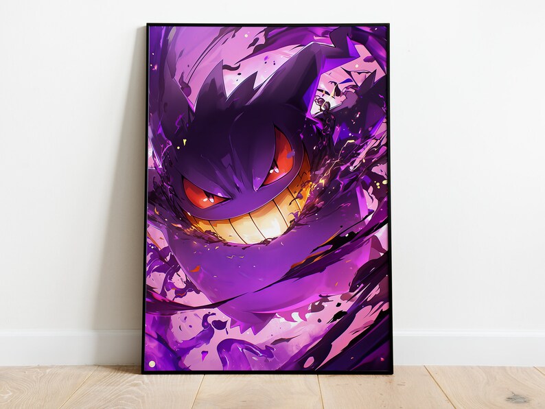 Printable Gengar Poster, Gengar Digital Print, Pokemon Party Decor ...